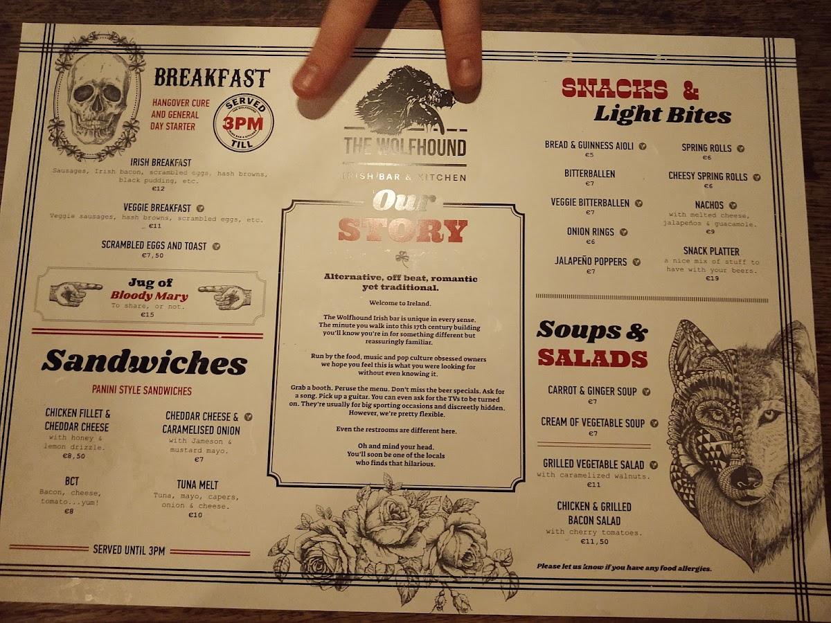 Menu at The Wolfhound Irish Bar & Kitchen, Haarlem
