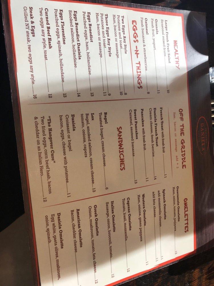 Menu at Daniela Trattoria desserts, West New York
