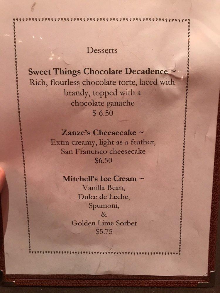 Menu at Pacific Cafe, San Francisco
