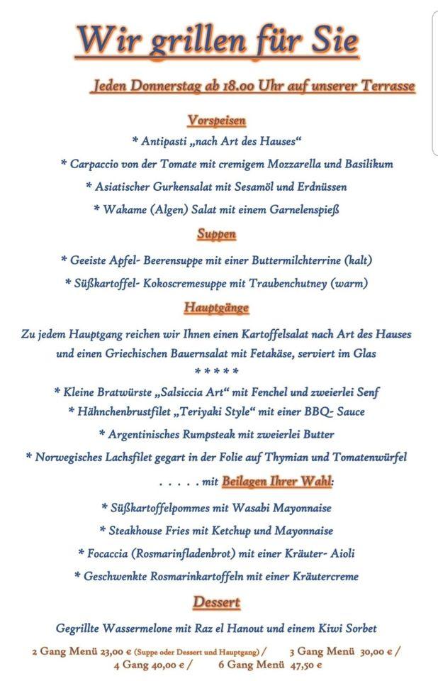 Menu at Usedom Palace Hotel, Zinnowitz