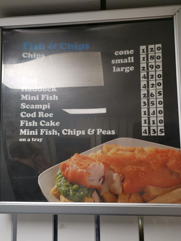 Menu at Welcome Fish Bar, Hereford