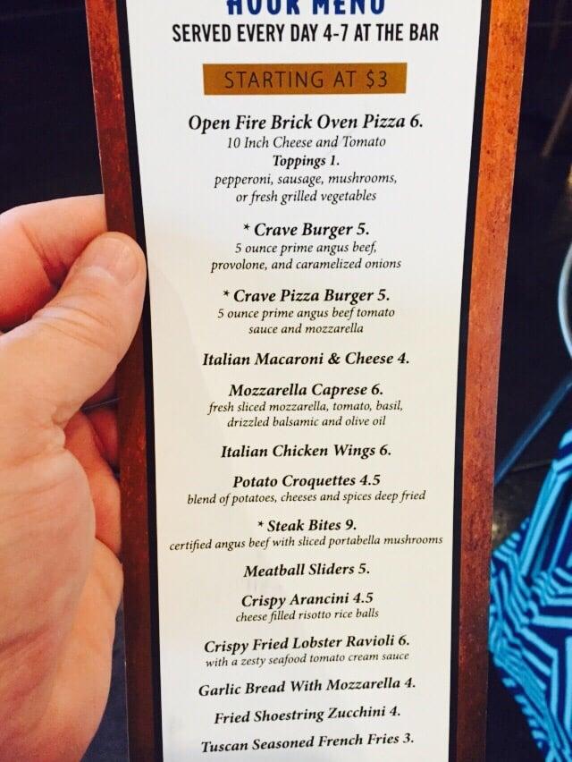 Menu at Crave Italian Oven & Bar, Myrtle Beach