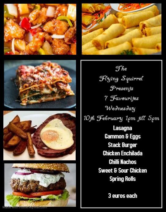 Menu at The Flying Squirrel pub & bar, La Chullera