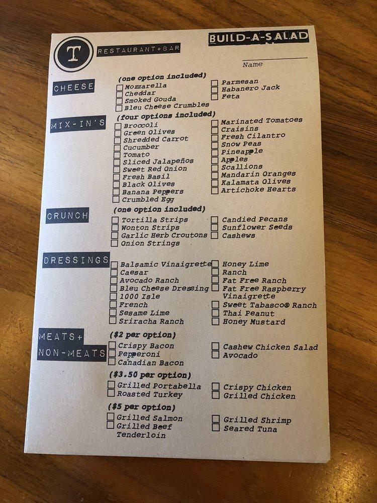 Menu at The Tavern Grill restaurant, Woodbury