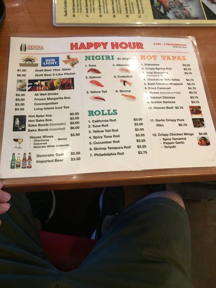 Menu at Zenna Thai & Japanese Restaurant, Plano, N Central Expy