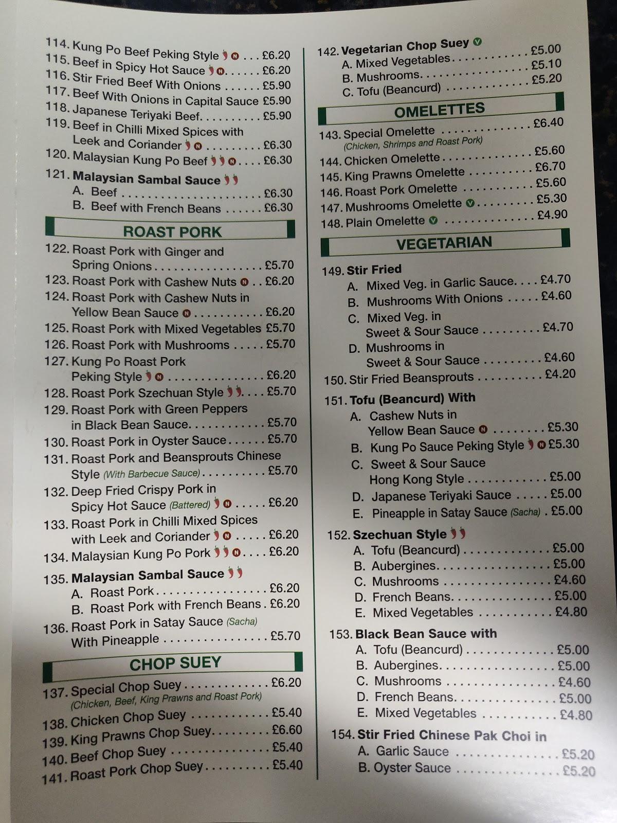 Menu at Crispy Duck Takeaway restaurant, Hanslope