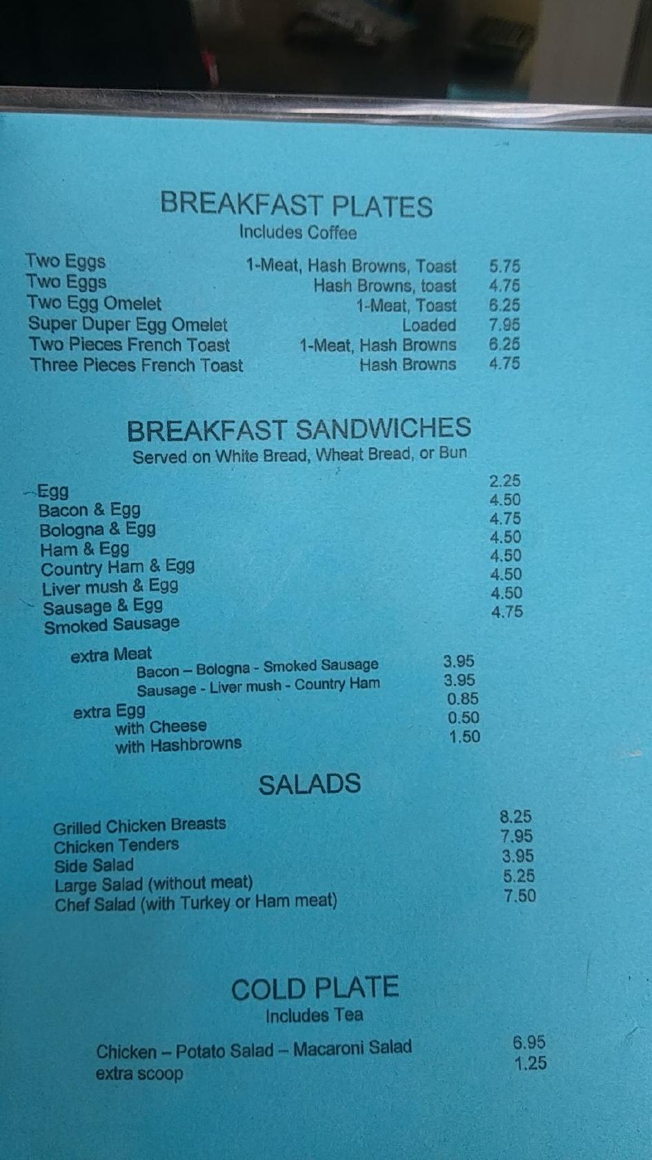Menu at Dixie Grill & Grocery restaurant, Charlotte