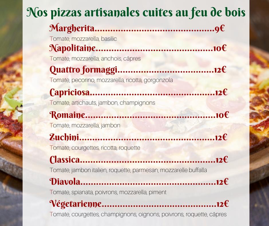 Menu au La Tavola restaurant, Marseillan