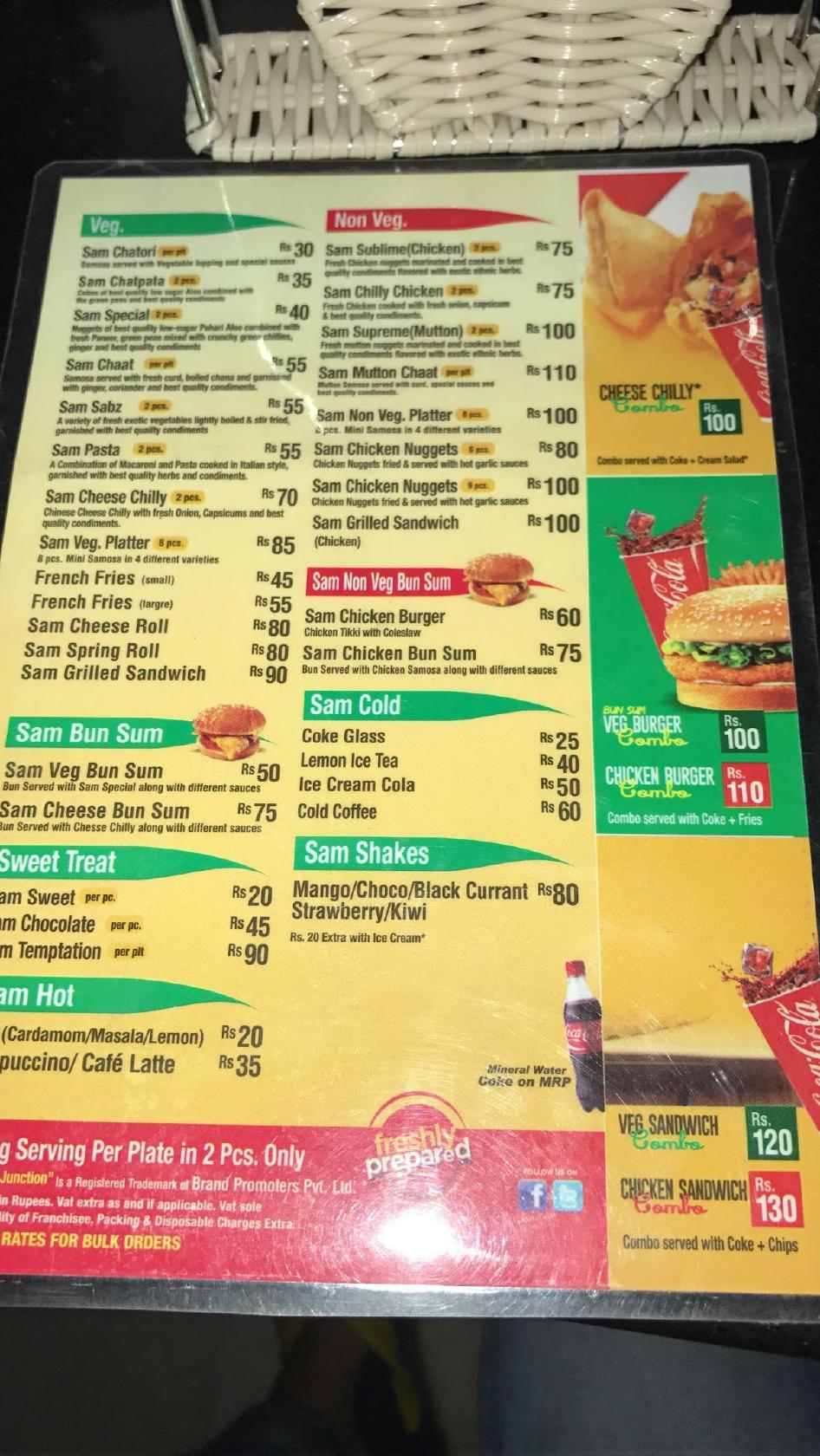 Menu at Samosa Junction Malik Food, Jagraon