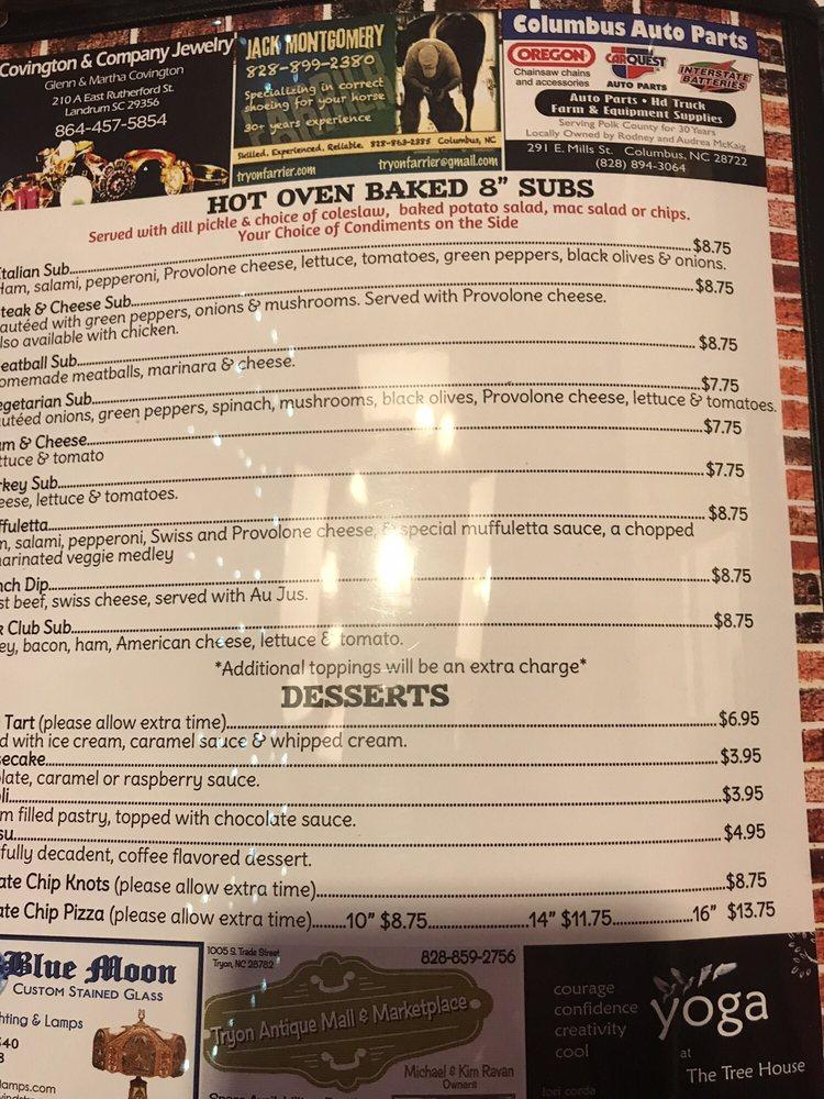 Menu at The Brick Pizzeria, Columbus