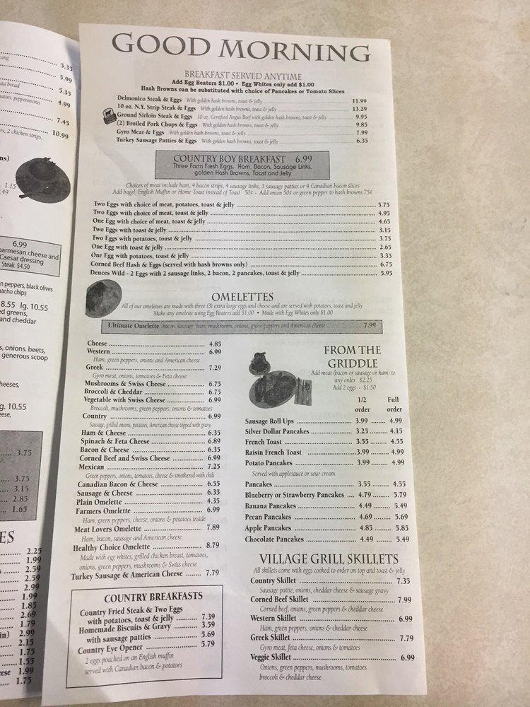 Menu at Village Grill of Farmington Hills restaurant, Farmington Hills ...