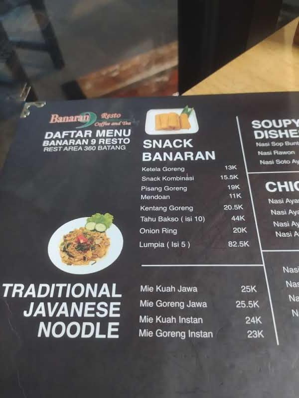 Menu at Banaran 9 Resto Coffee & Tea - 360 restaurant, Indonesia