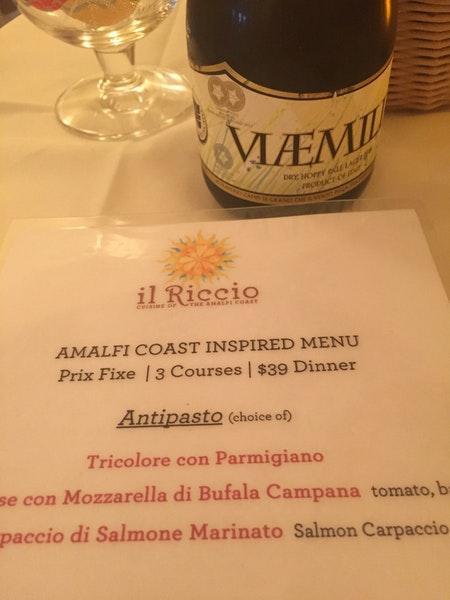 Carta del restaurante Il Riccio, Nueva York, 152 E 79th St