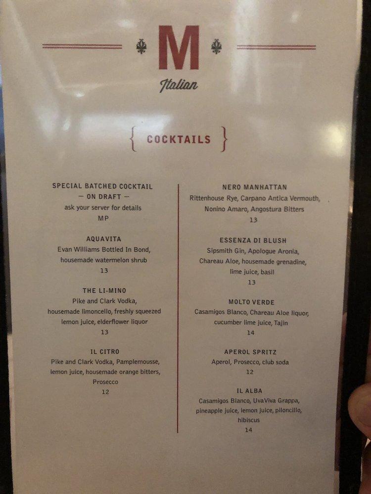 Menu at Mino’s pub & bar, Winnetka
