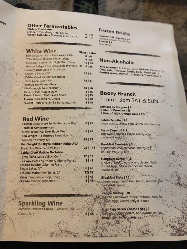 Menu at Pitch 25 pub & bar, Houston, Walker St