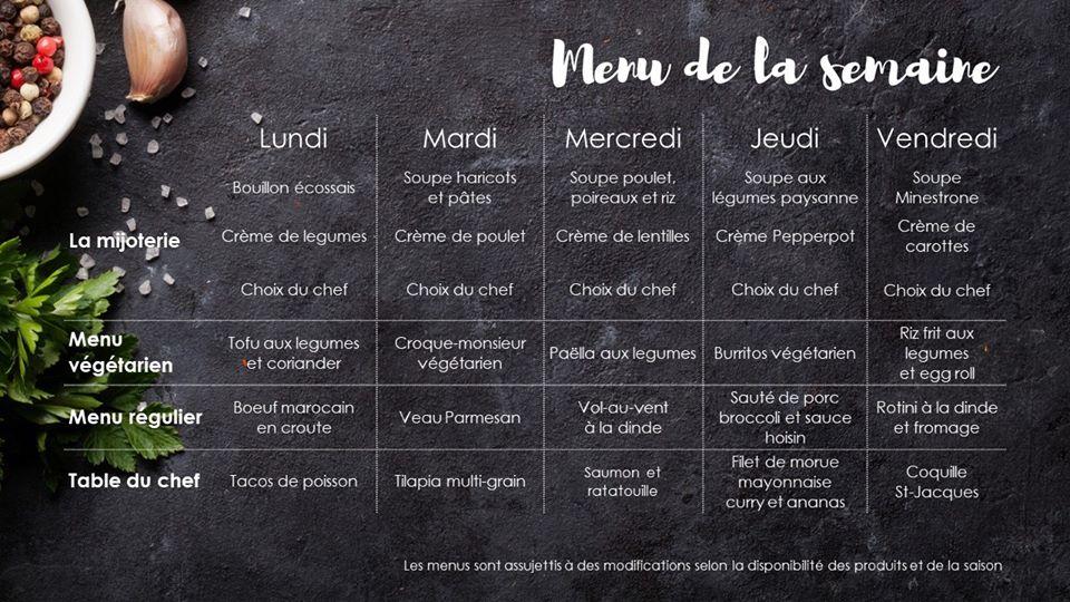 Menu at Cafétéria ÉTS - Chartwells, Montréal