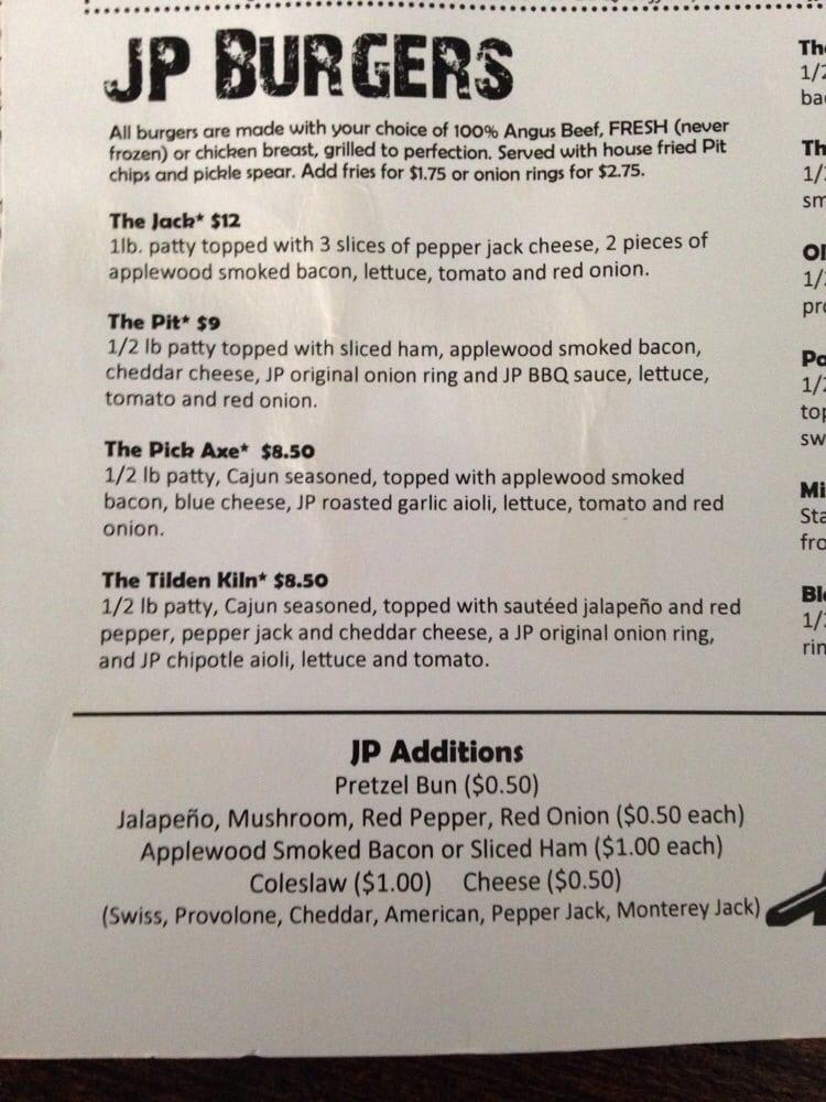 Menu at Jackson's Pit Gourmet Grill & Bar, Negaunee