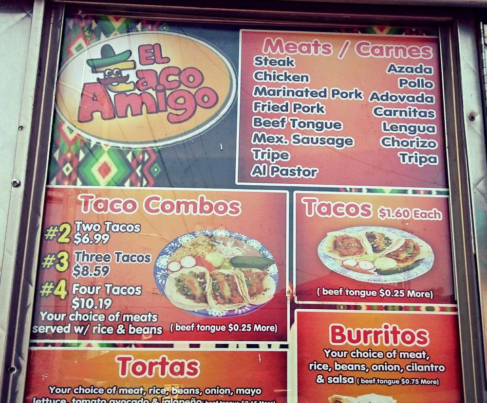 Menu at El Taco Amigo restaurant, Olympia, Martin Way E