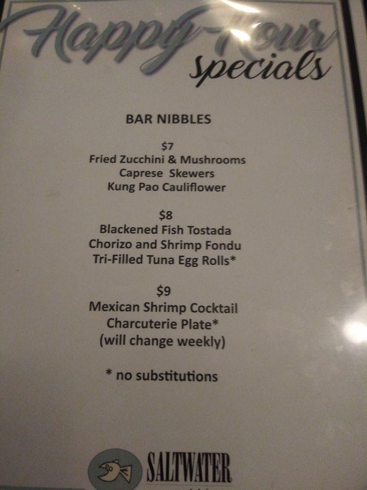 Menu at Saltwater Grill restaurant, Galveston