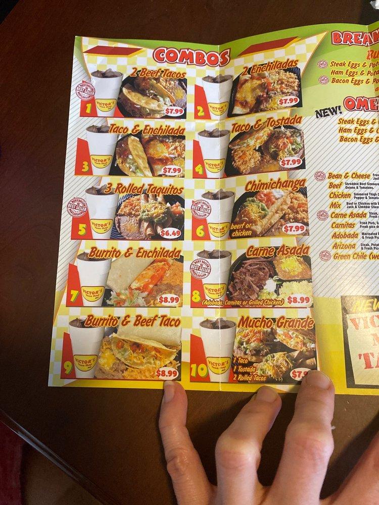 Menu at Victor's Taco Shop restaurant, Dayton, Chambersburg Rd