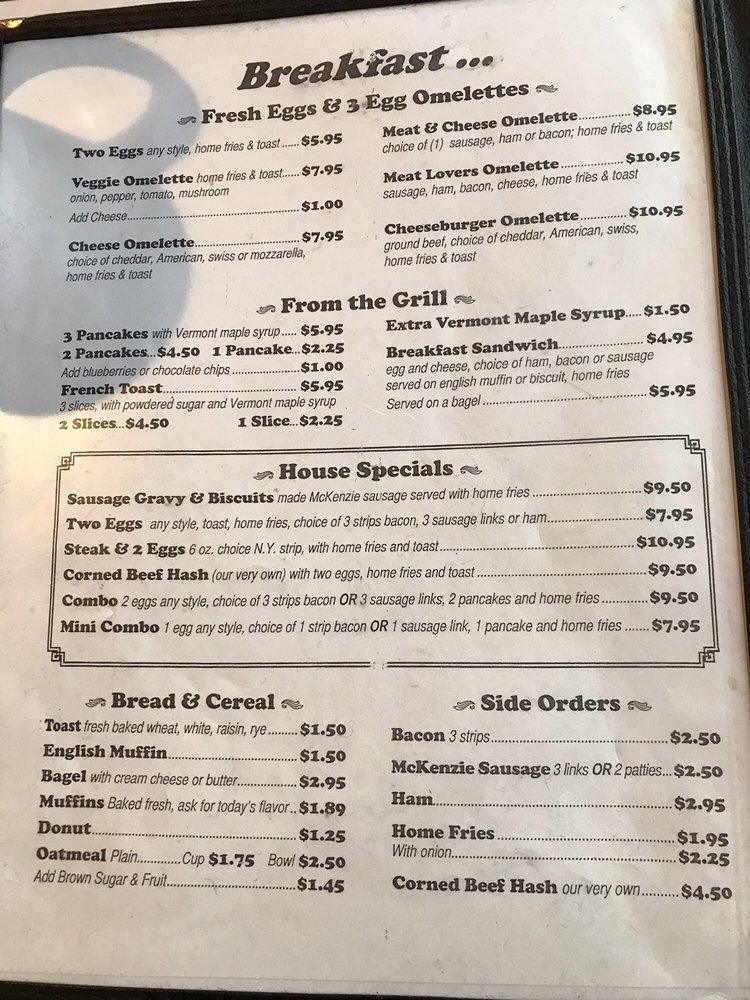 Menu at Village Restaurant, Hardwick, 74 S Main St