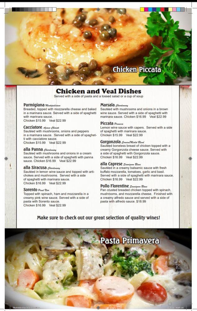 Menu at Gino's Italian Restaurant and Pizza, Round Rock