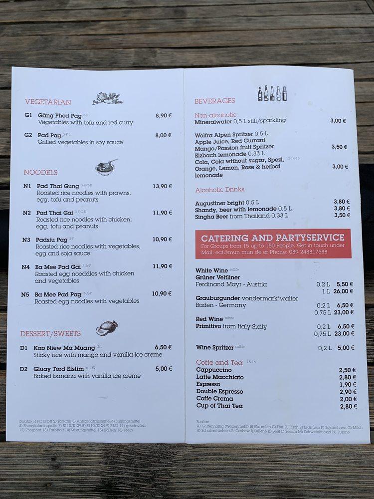 Speisekarte von MUN MUN - Thai Cooking restaurant, München