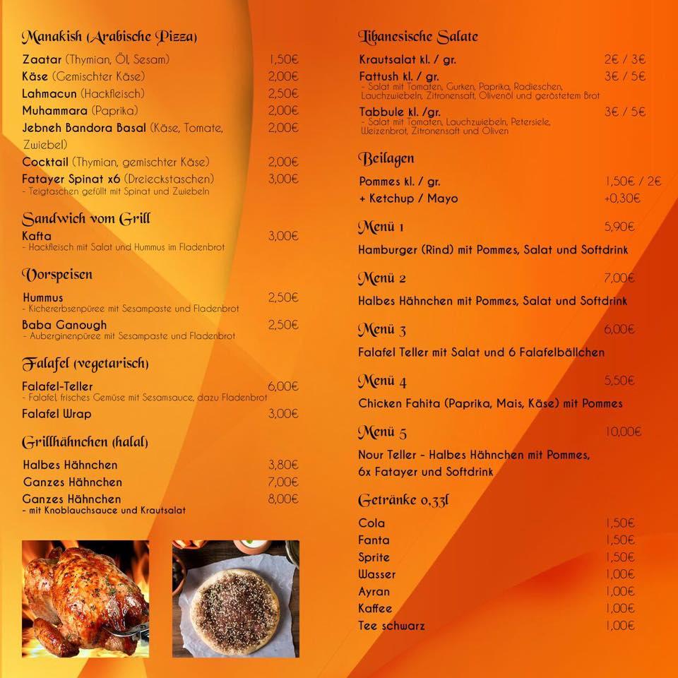 Speisekarte von Snack Nour Minden pub & Bar, Minden
