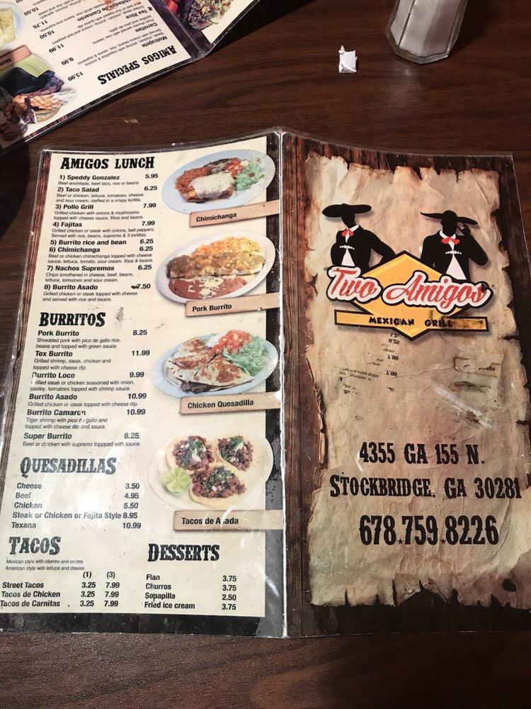 Menu at Amigo Mexican Grill restaurant, Stockbridge