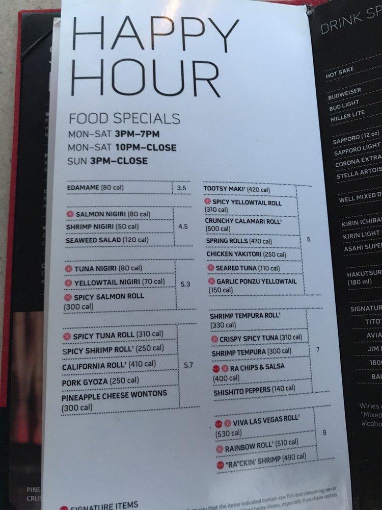 Menu at RA Sushi Bar Restaurant, Tucson
