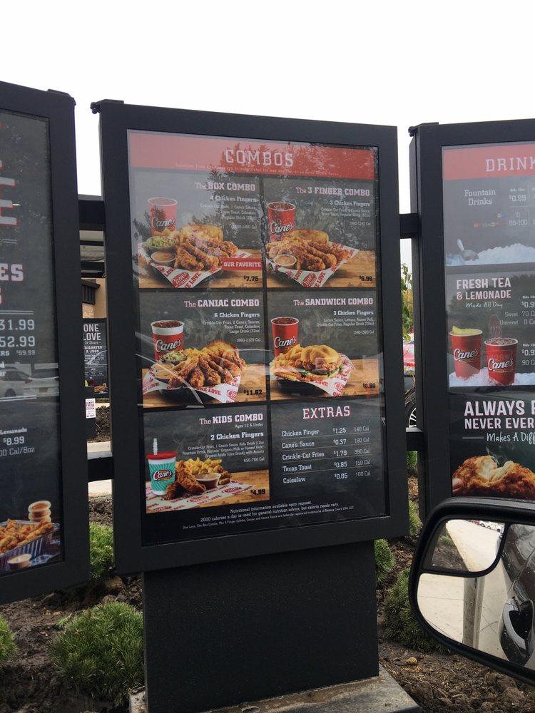 Menu at Raising Cane's Chicken Fingers restaurant, Davenport