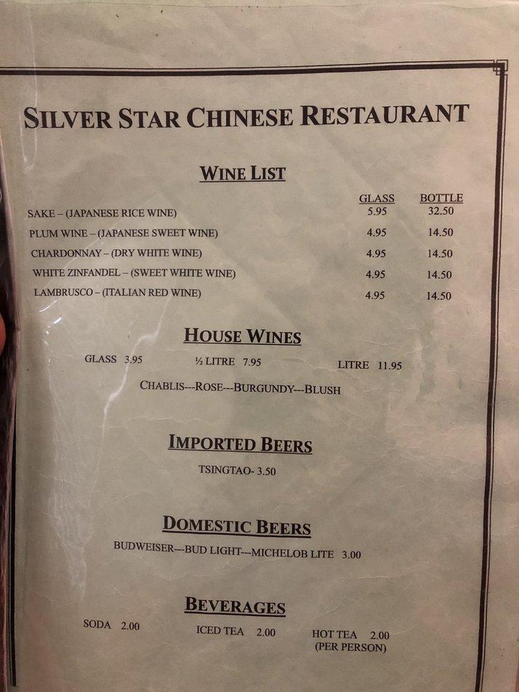 Menu at Silver Star Chinese Restaurant, Jacksonville
