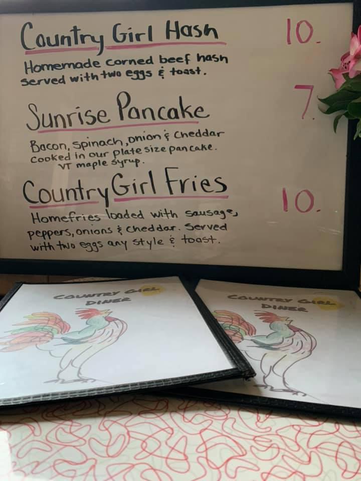 Menu at Country Girl Diner restaurant, Chester, 46 VT-103