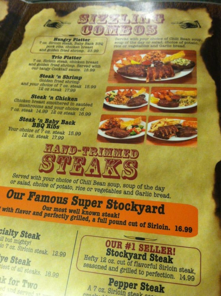 Menu at Steer N' Stein of Cucamonga steakhouse, Rancho Cucamonga
