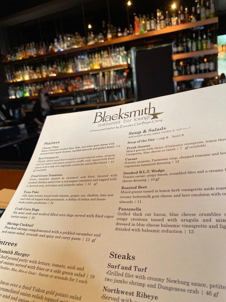 Menu at The Blacksmith Restaurant, Bend