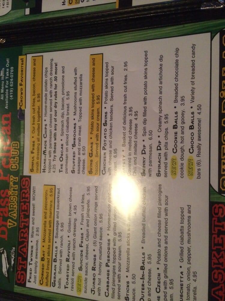 Menu at Brass Pelican Varsity Club - Sandusky, OH, Sandusky