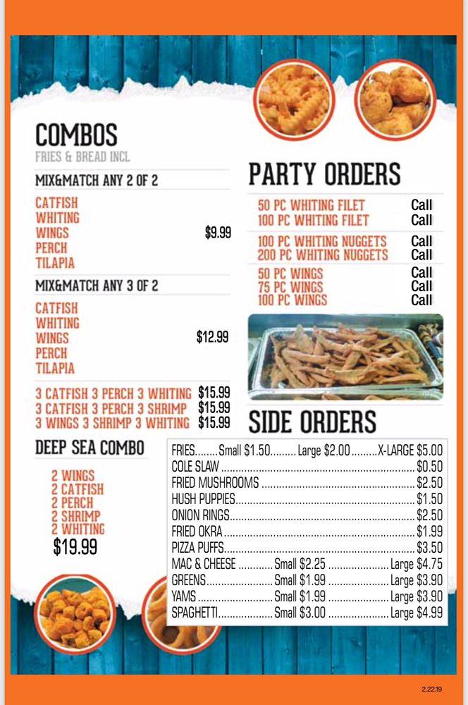 Menu at Gowdy’s Seafood of Gary restaurant, Gary