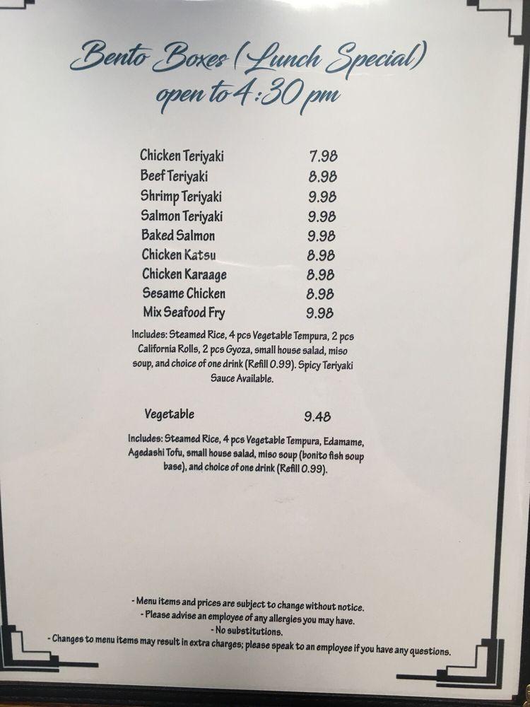 Menu at Ichizen Sushi and Japanese Cuisine restaurant, Poway, Poway Rd
