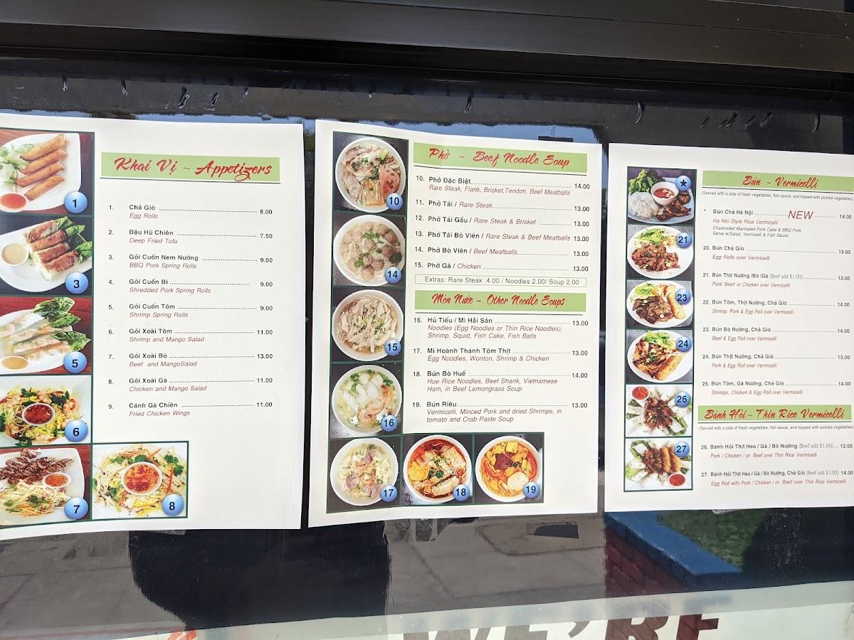 Menu at Vietnam House Restaurant, Alameda