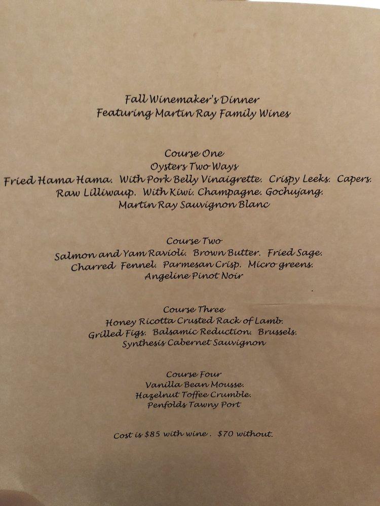 Menu at Gardner's Restaurant, Olympia