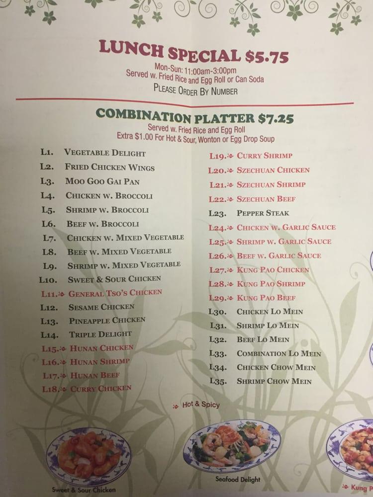 Menu at Hong Xin Garden restaurant, Ebensburg