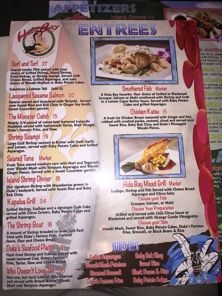 Menu at Hula Bay Club, Tampa
