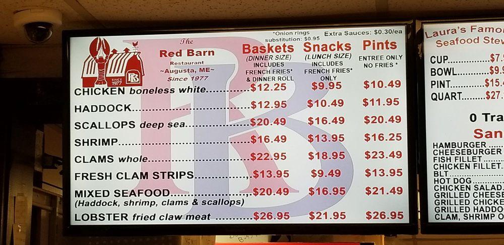 Menu at The Red Barn, Augusta, 455 Riverside Dr
