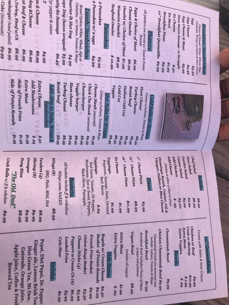 Menu at Beach Road Round-up restaurant, Chincoteague Island