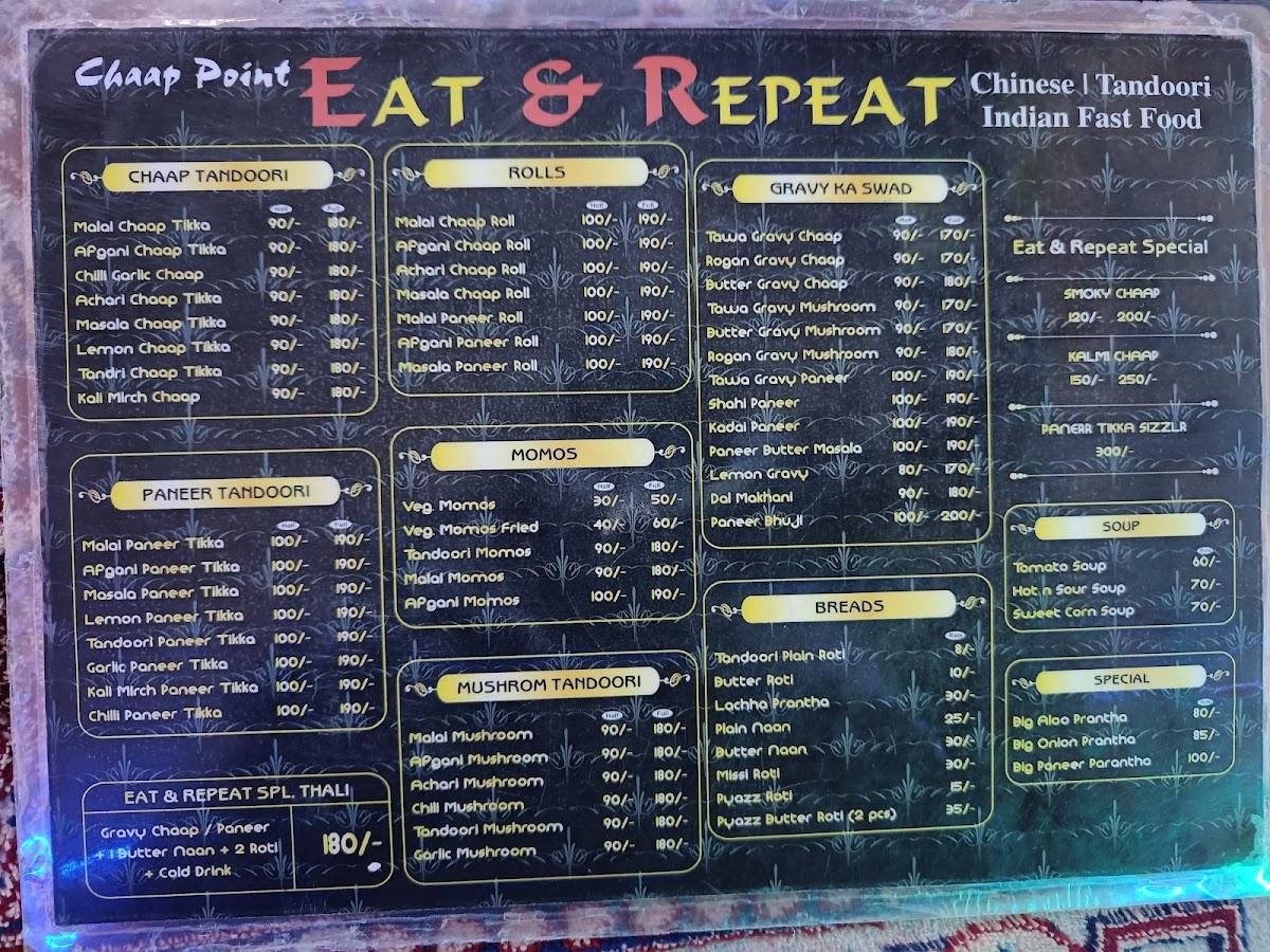 Menu at Eat & Repeat family restaurant, Gohana