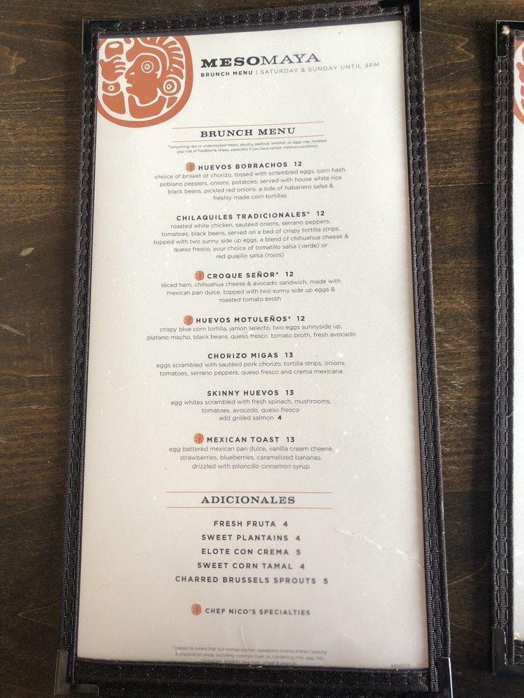 Menu at Meso Maya Comida y Copas pub & bar, Dallas, Belt Line Rd