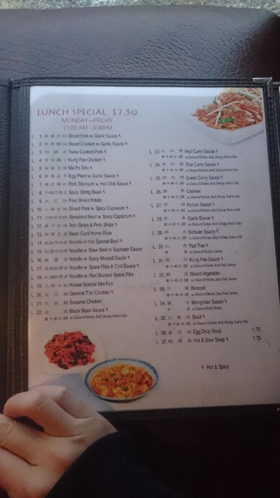 Menu at Szechuan House restaurant, Ames