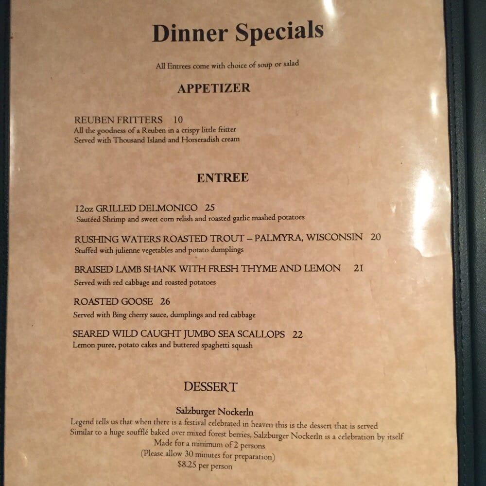 Menu at Edelweiss German American Cuisine pub & bar, Norridge
