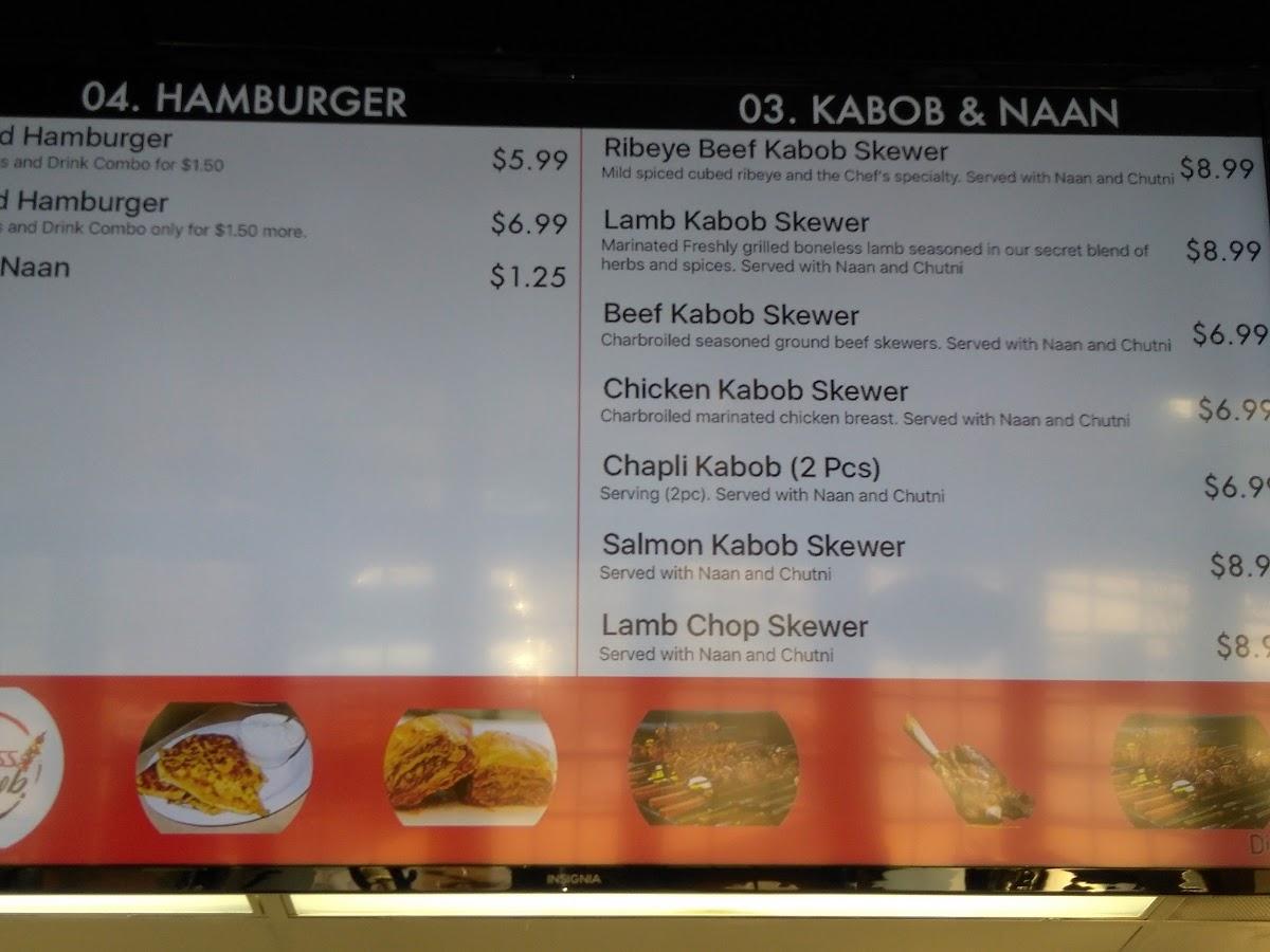 Carta del restaurante Express Kabob, Plano
