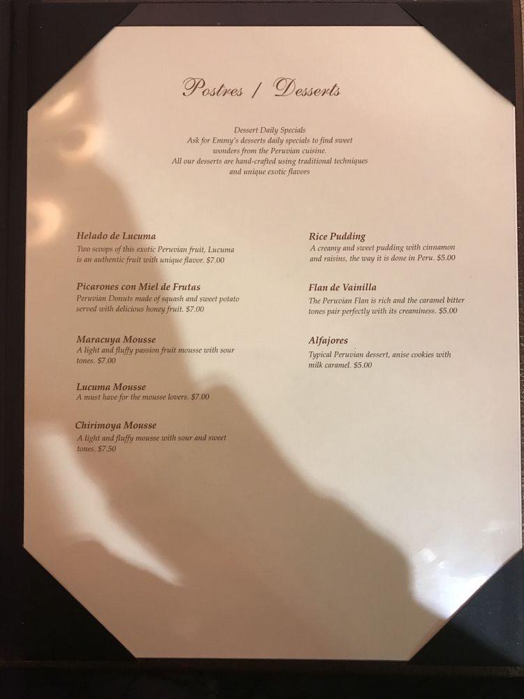 Menu at La Limeña Grill desserts, Rockville, Rockville Pike
